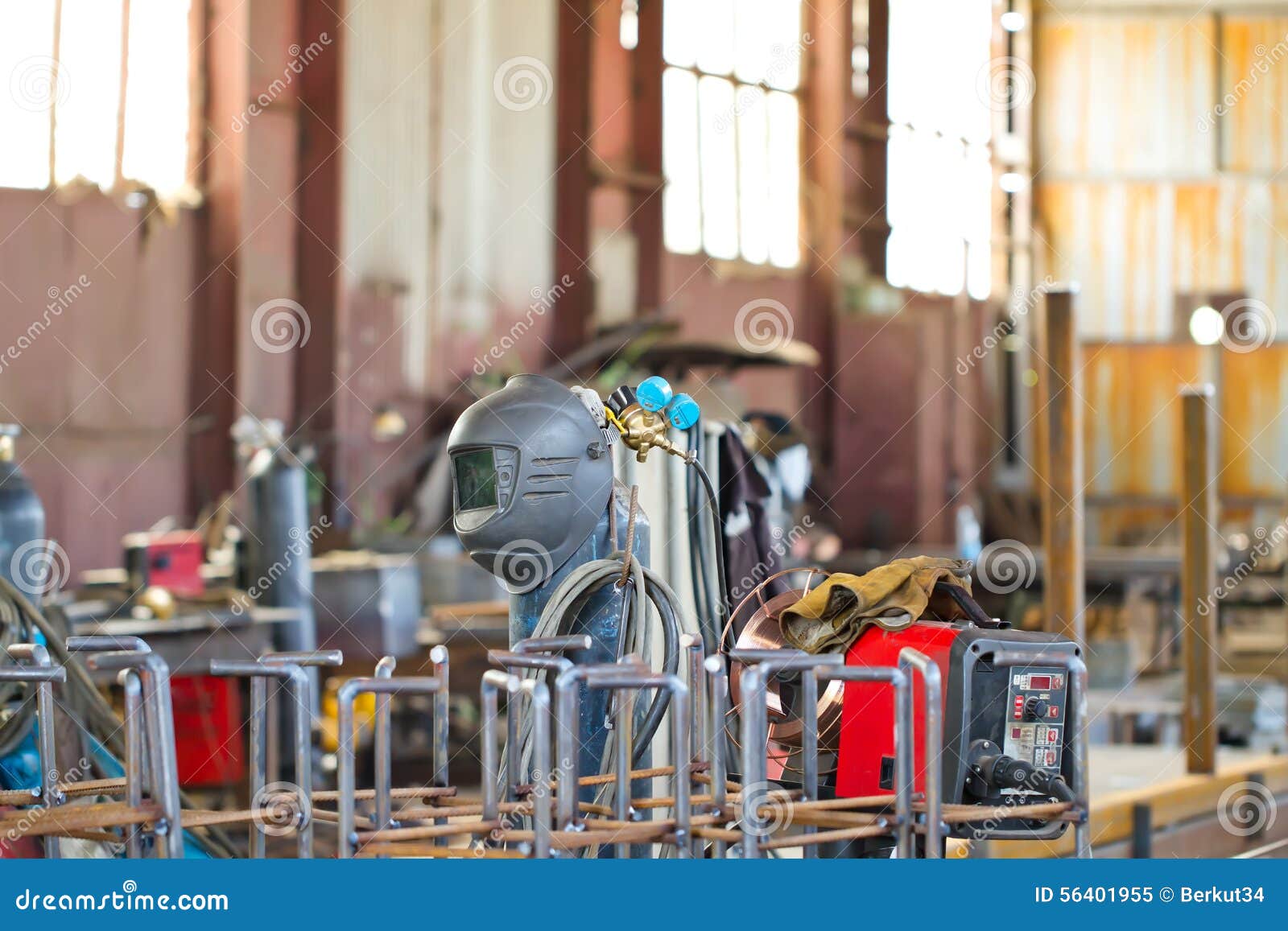Shop Semi-automatic Welding Stock Image - Image of production, factory ...