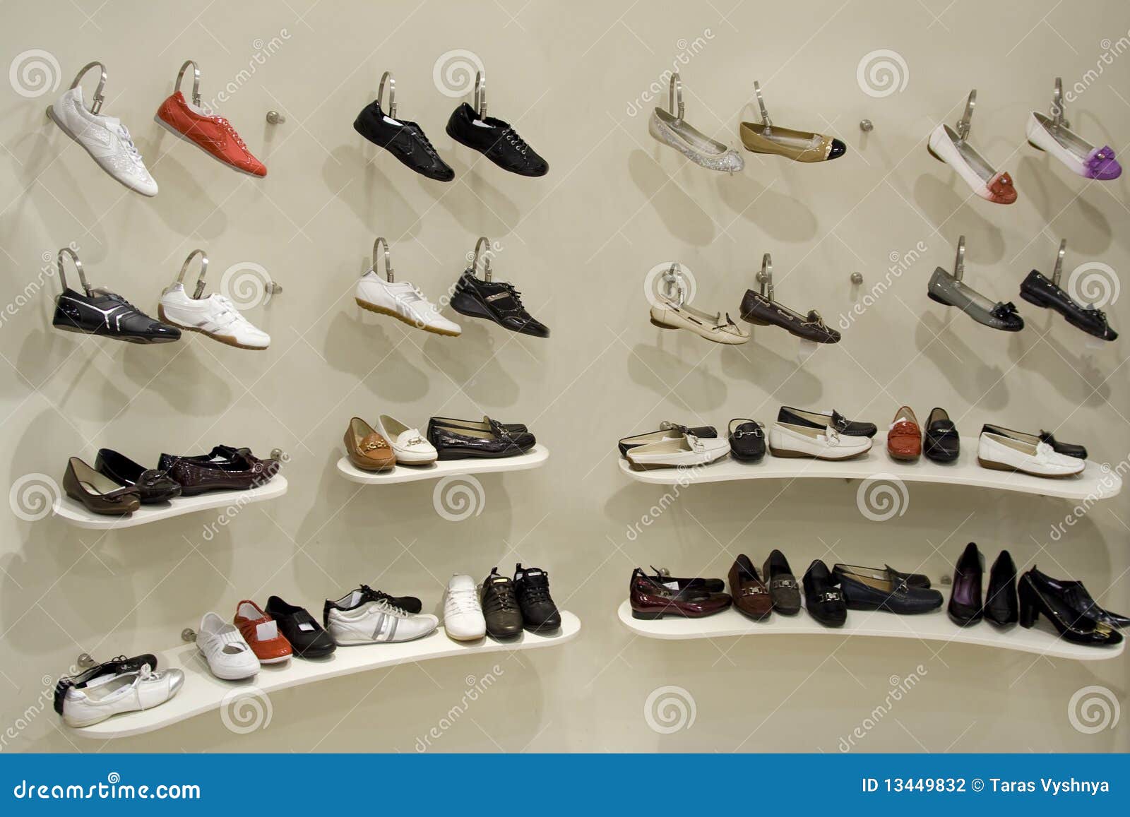 Shop shoes shelf stock photo. Image of personal, glamor - 13449832
