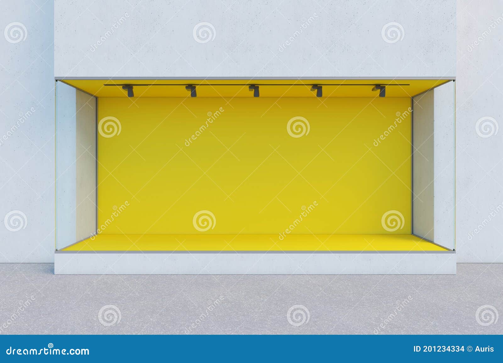 Shop Showcase and Entrance, 3d Rendering Stock Illustration ...