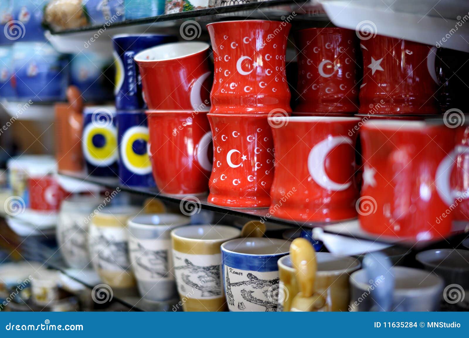 Shop Stands with Turkish Souvenirs Stock Photo - Image of design ...