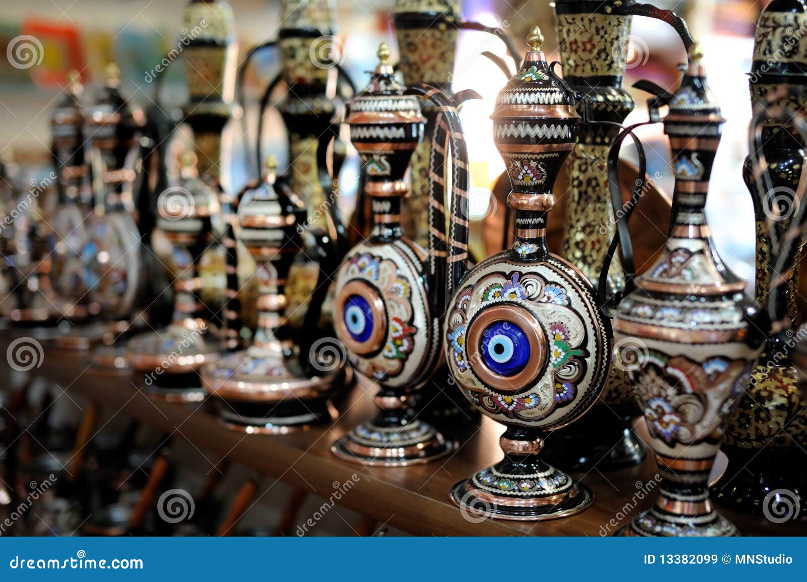 Shop Stands with Turkish Souvenirs Stock Image - Image of colored ...