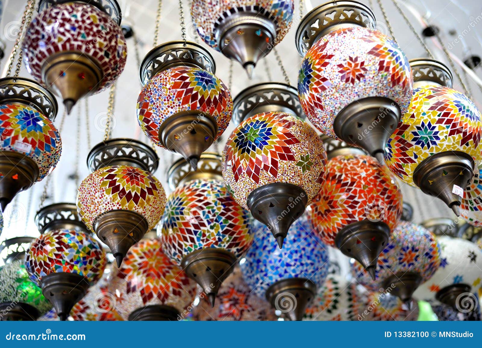 Shop Stands with Turkish Souvenirs Stock Photo - Image of ceramic ...