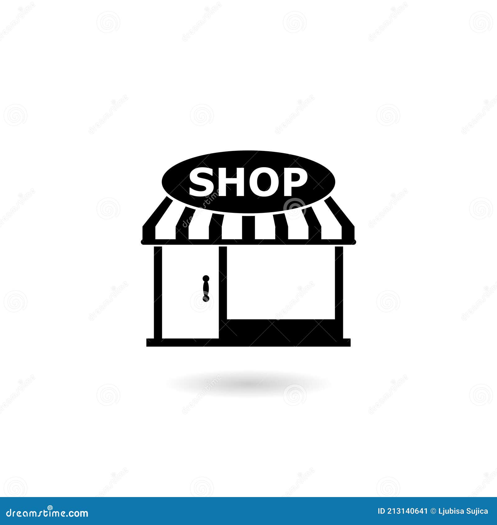 Shop Store Icon with Shadow Stock Vector - Illustration of front, city ...