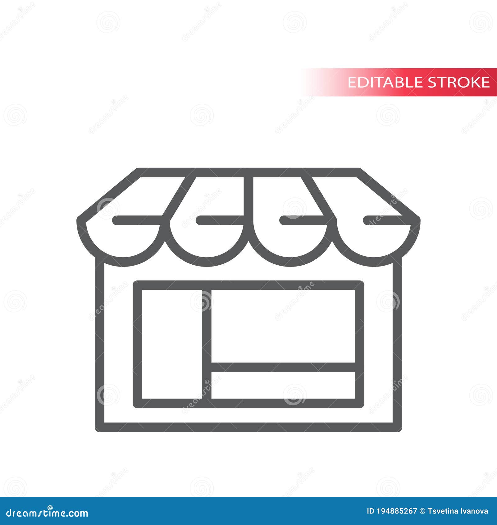 Shop or Storefront Thin Line Vector Icon. Store, E-commerce Symbol ...