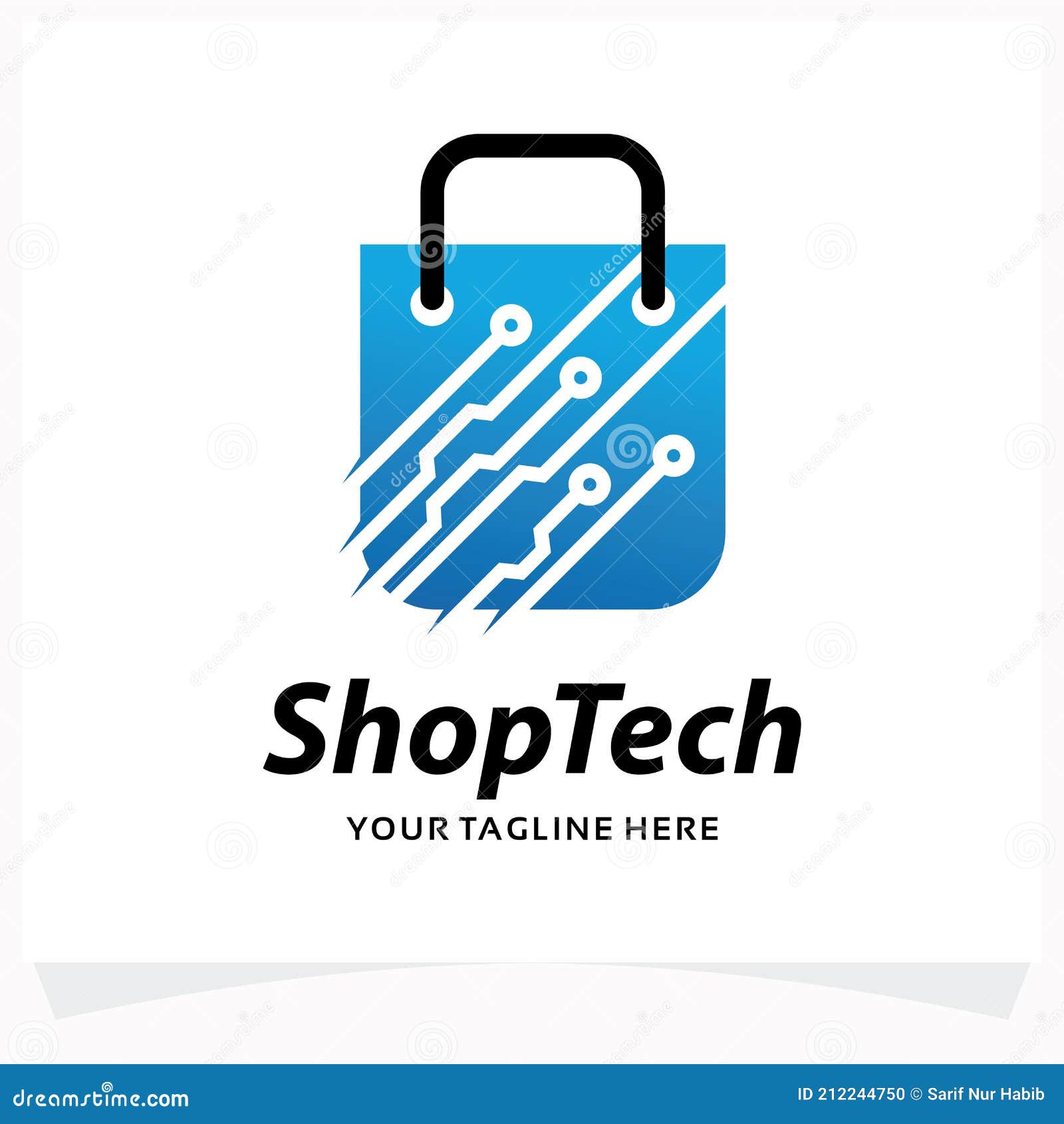 Shop Tech Logo Template Design Template Stock Vector - Illustration of ...