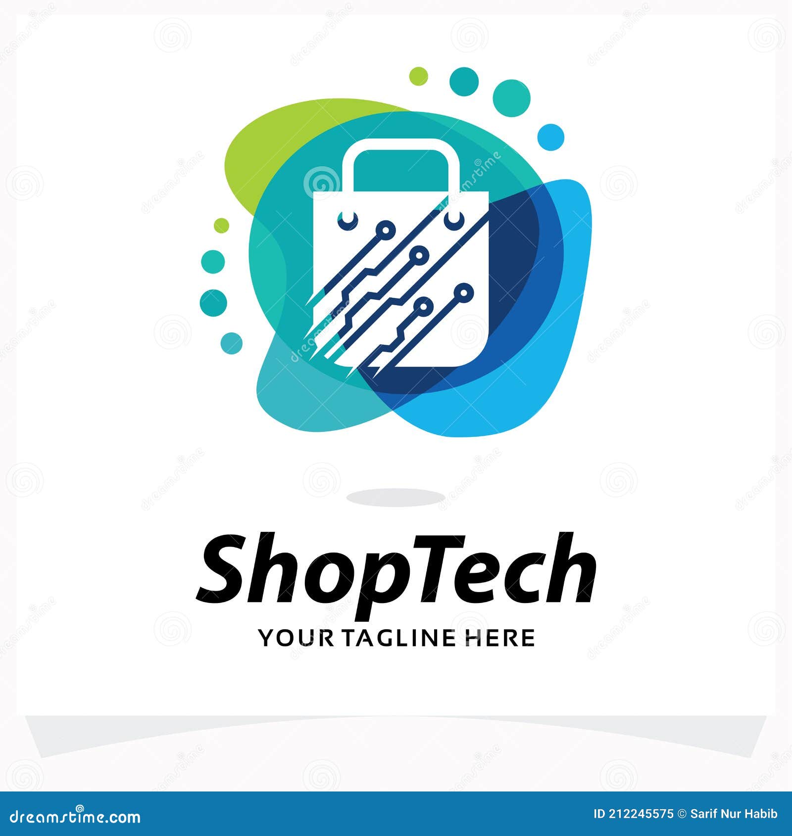 Shop Tech Logo Template Design Template Stock Vector - Illustration of ...