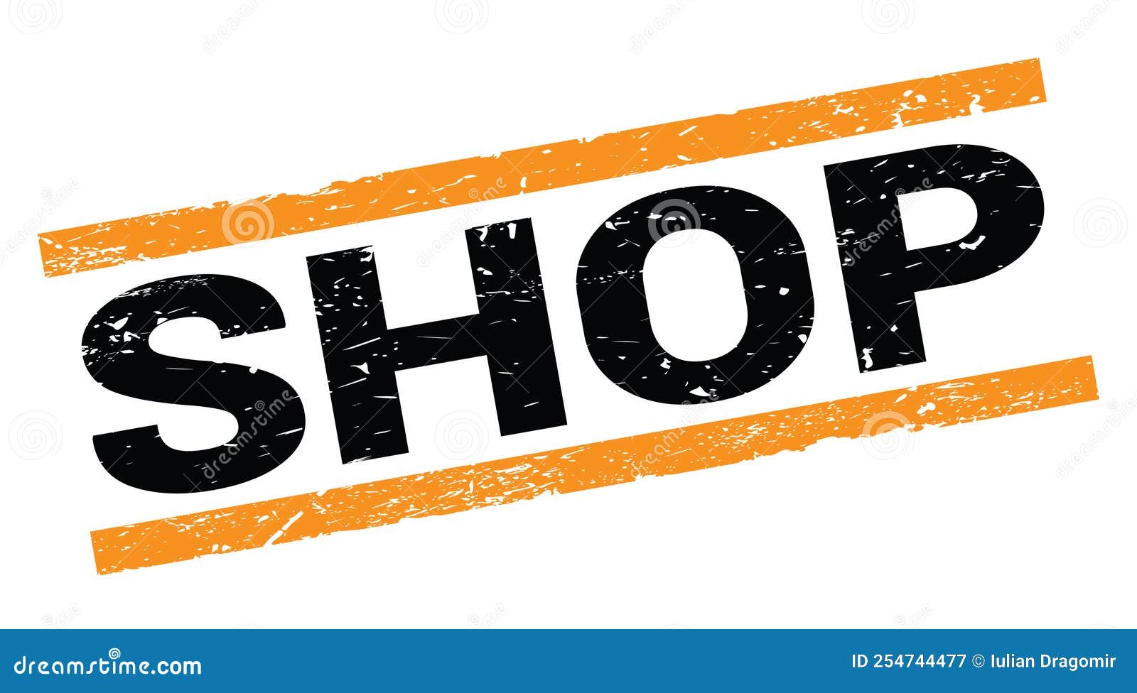 SHOP Text on Orange Rectangle Stamp Sign Stock Illustration ...