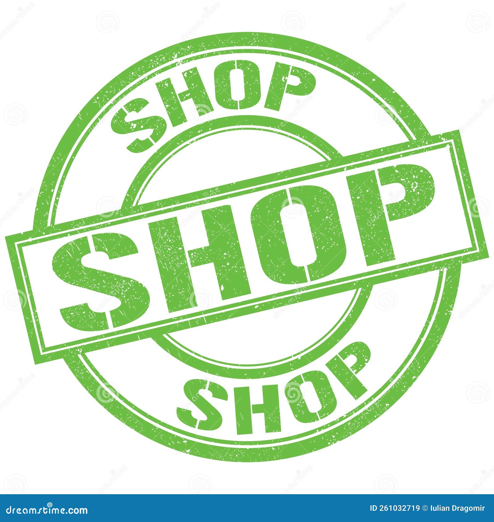 SHOP Text Written on Green Stamp Sign Stock Illustration - Illustration ...