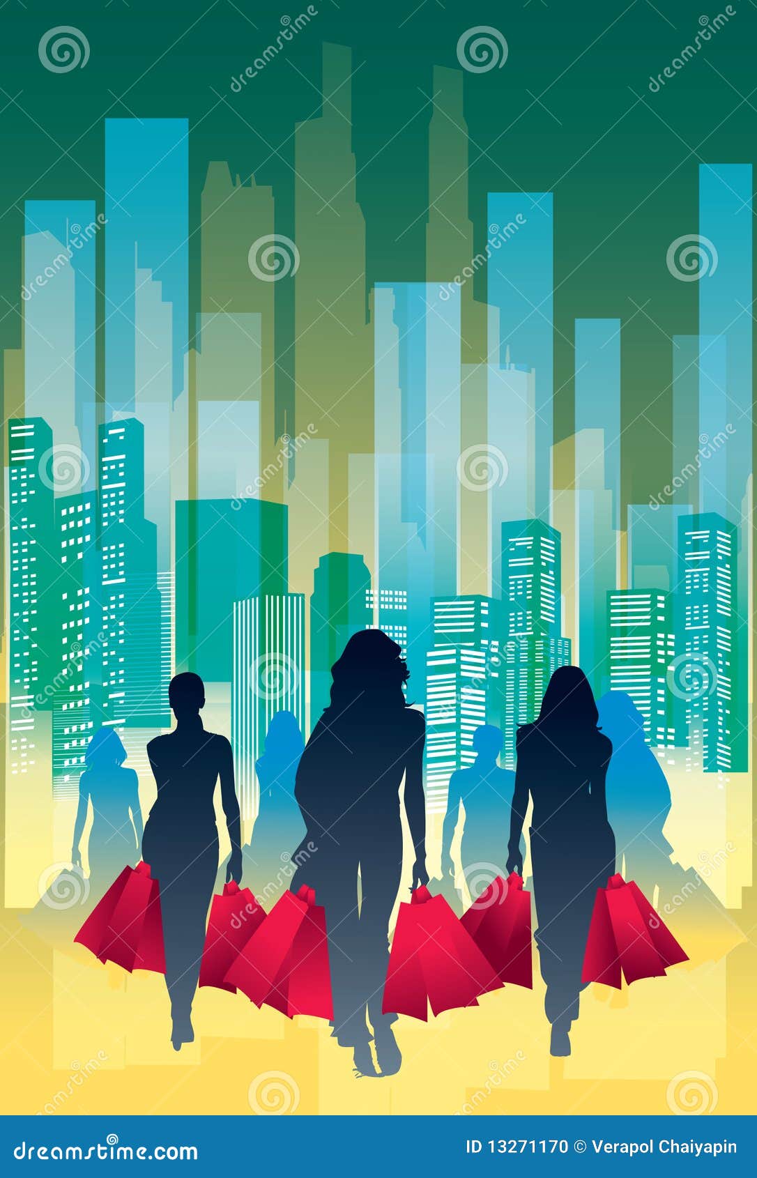 Shop Till You Drop! stock illustration. Illustration of purchase - 13271170