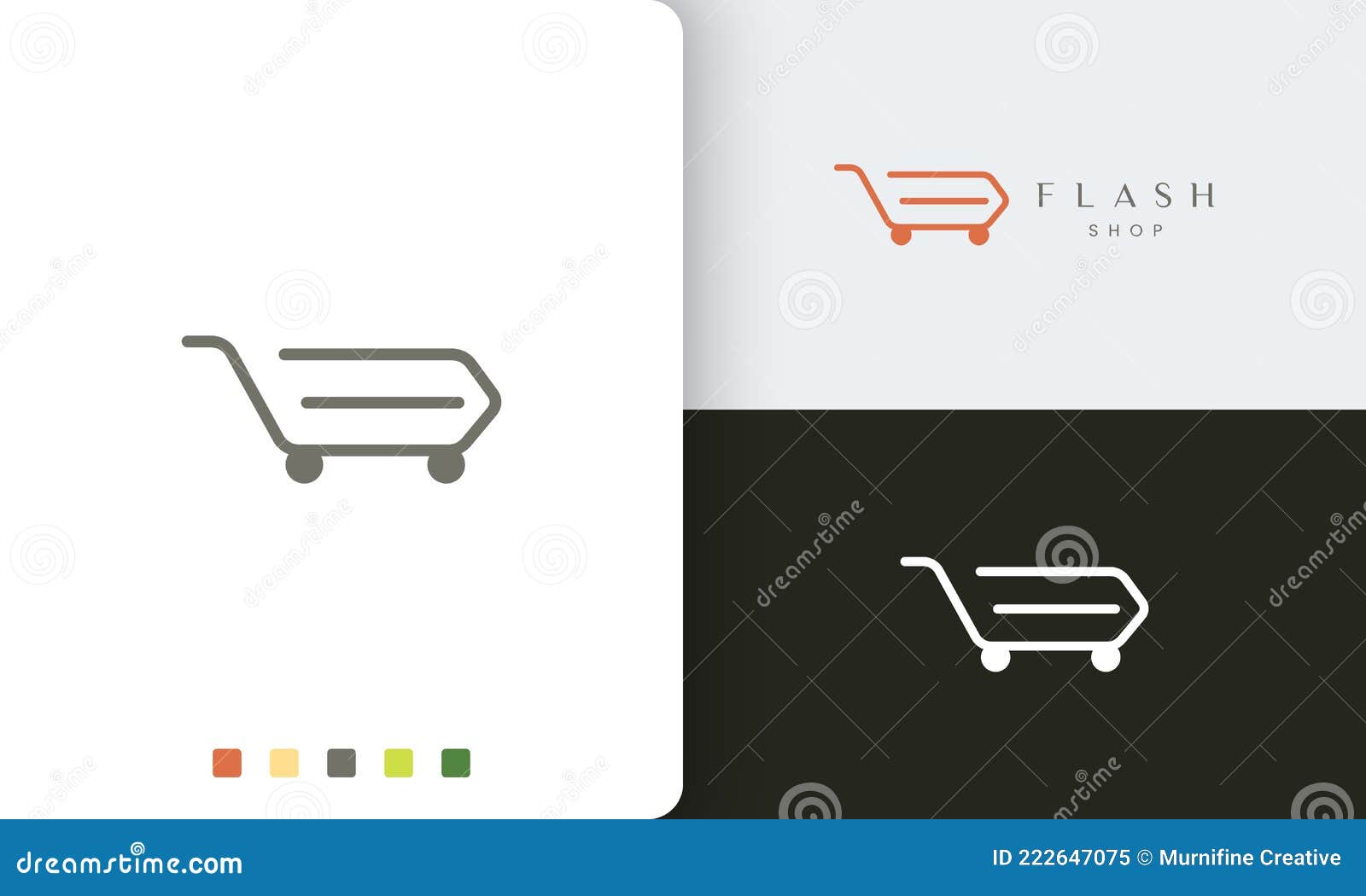 Shop or Trolley Logo Template with Simple Shape Stock Vector ...
