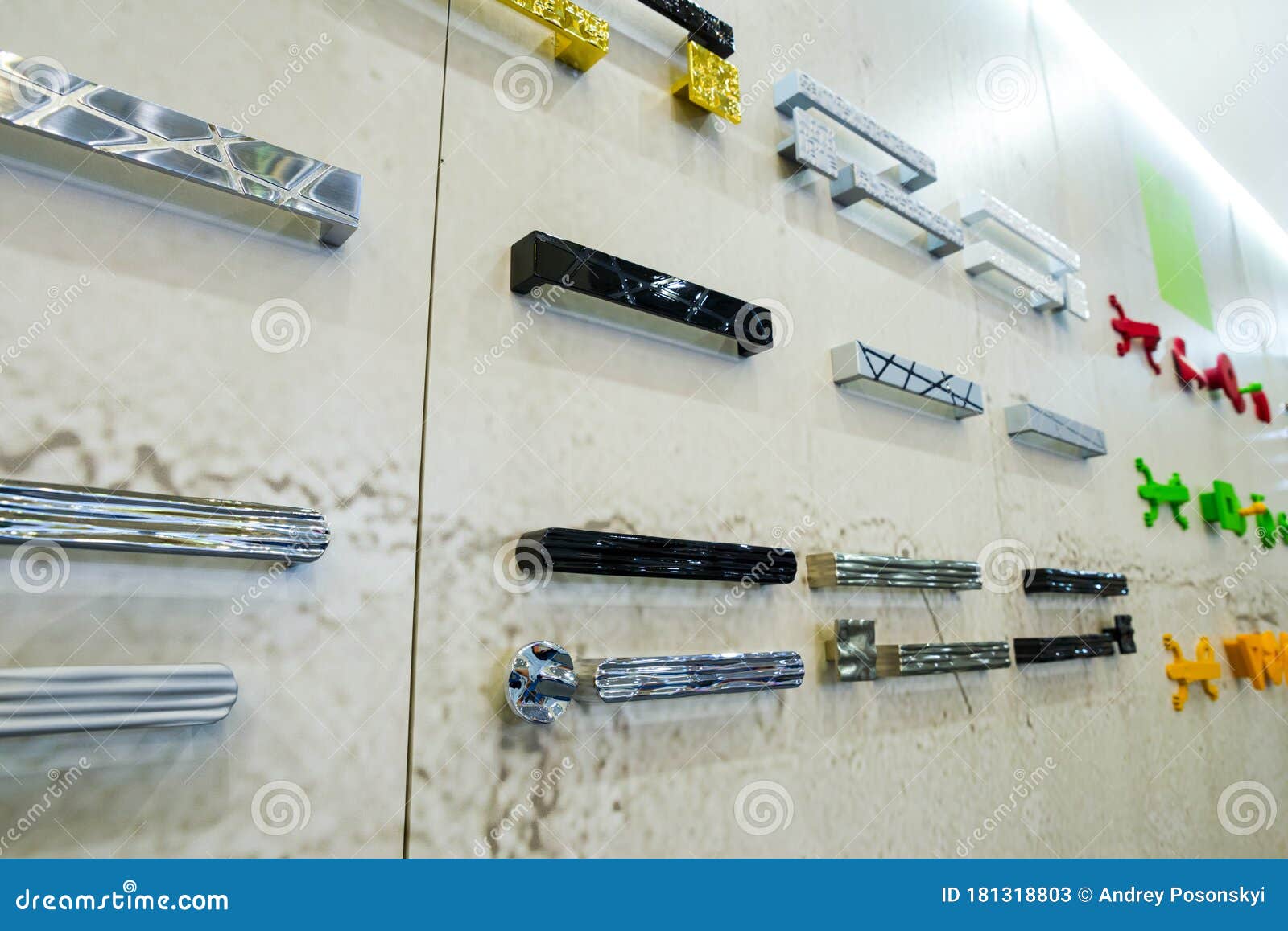 On the Shop Wall for Door Handles Stock Image - Image of decoration ...
