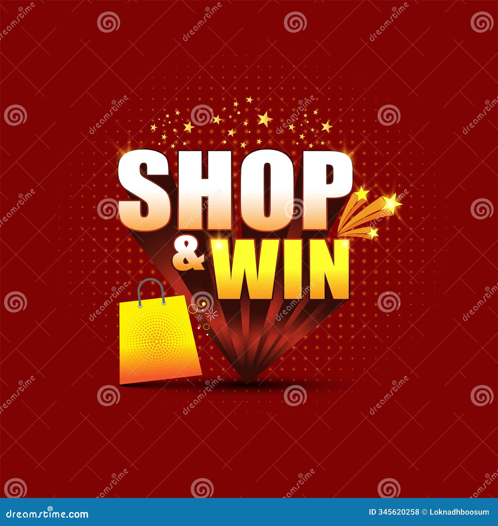 Shop and Win 3d Logo unit stock illustration. Illustration of business ...