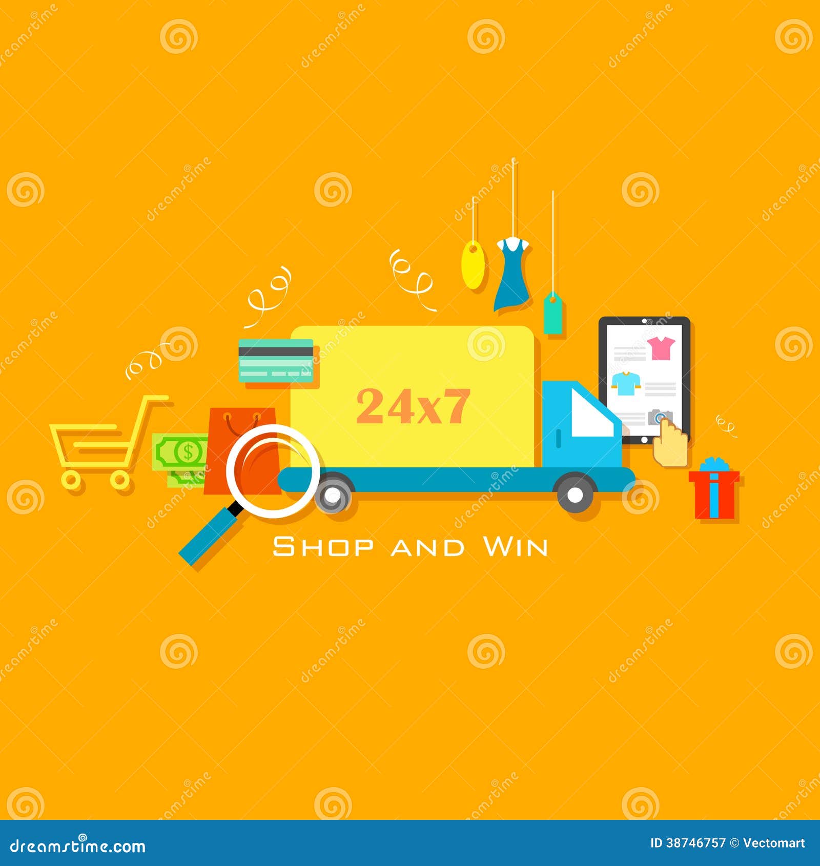Shop and Win stock illustration. Illustration of retail - 38746757