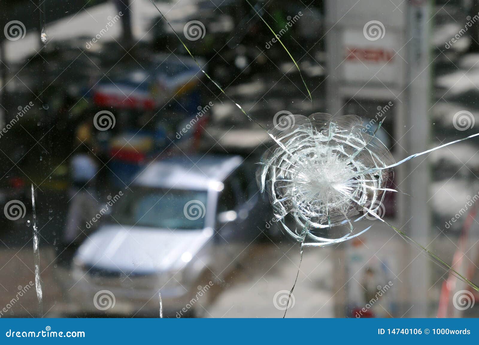 Shop Window Damaged by Gunfire in Bangkok Riots Editorial Photo - Image ...
