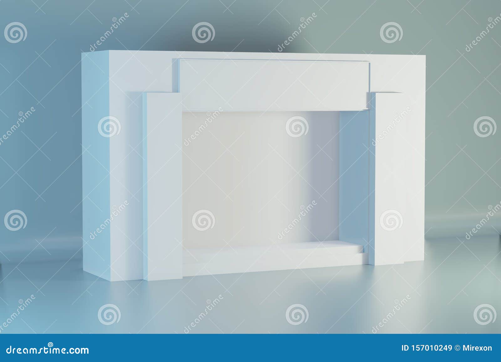 Shop Window Display, Empty Storefront with Light, Showcase Mock Up 3D ...