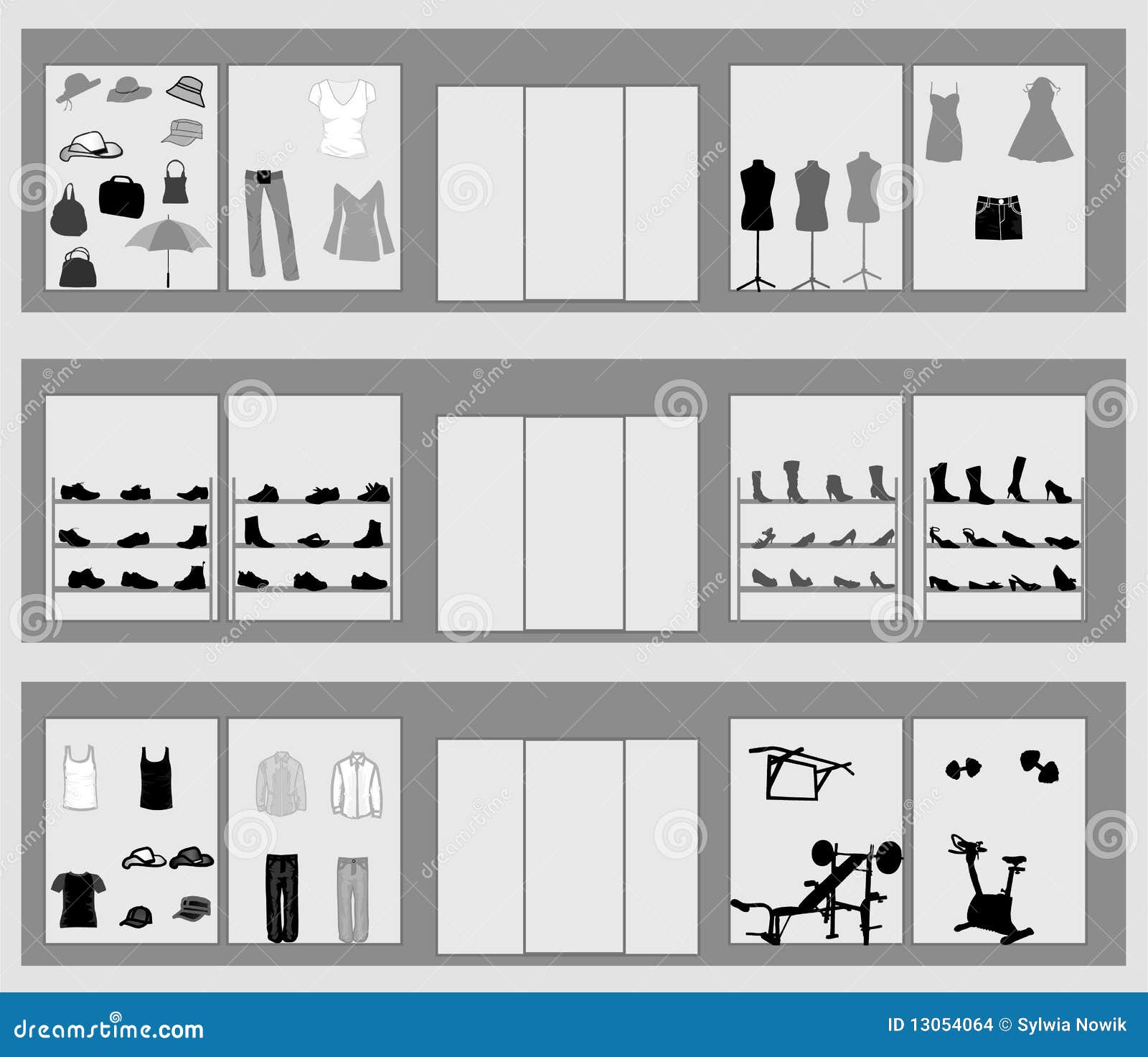 Shop windows stock vector. Illustration of goods, promotion - 13054064