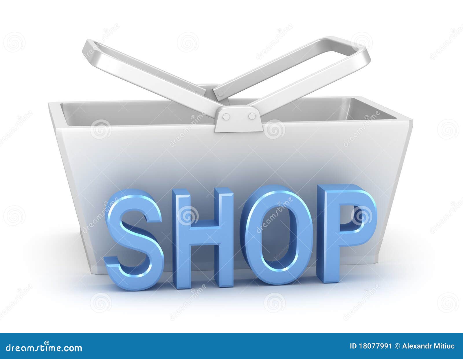 Shop Word with Basket in Background Stock Illustration - Illustration ...