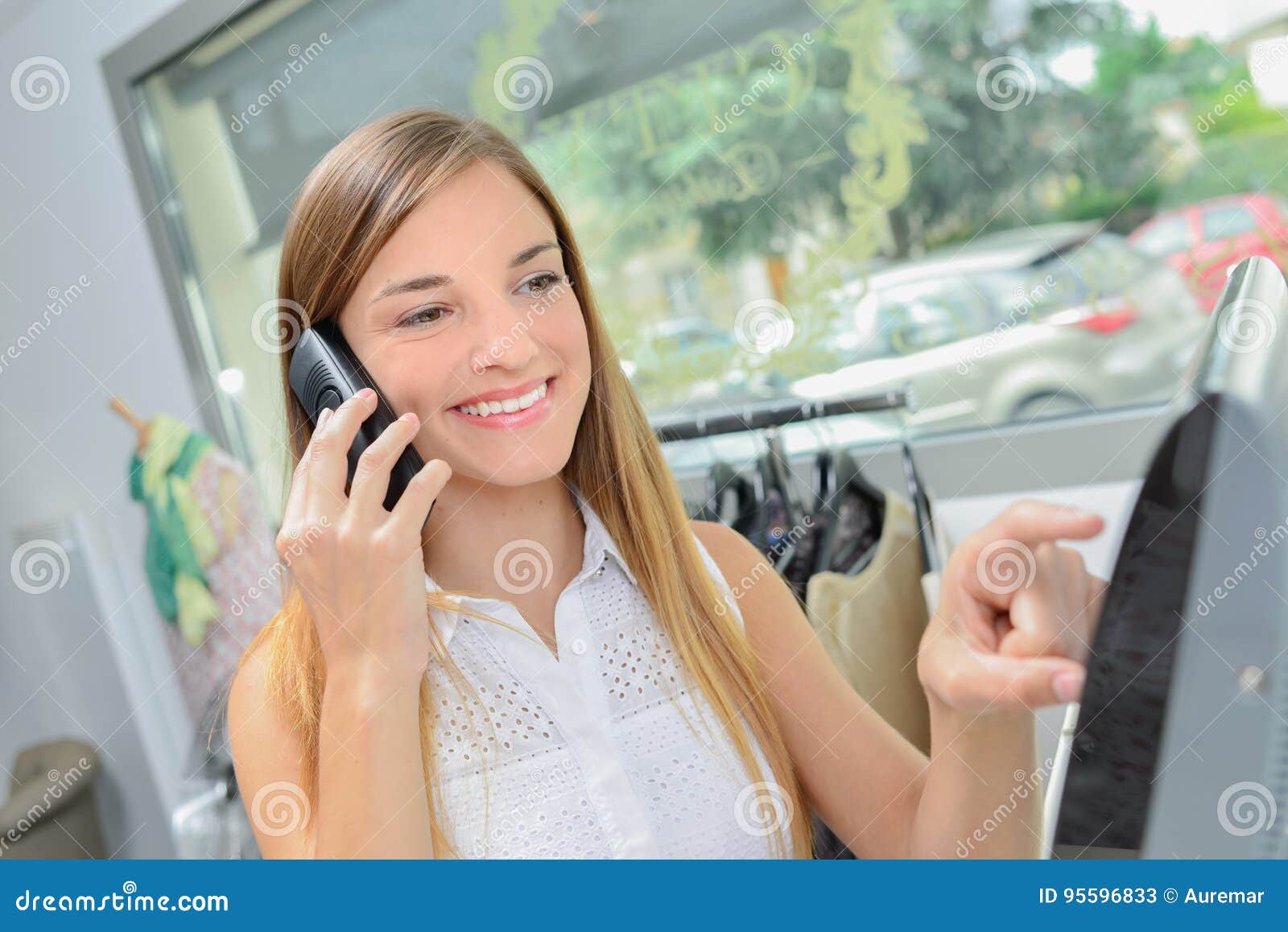 Shop worker operating till stock image. Image of price - 95596833