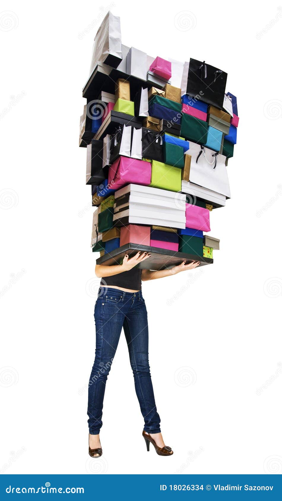 Shopaholic stock photo. Image of isolated, gift, market - 18026334