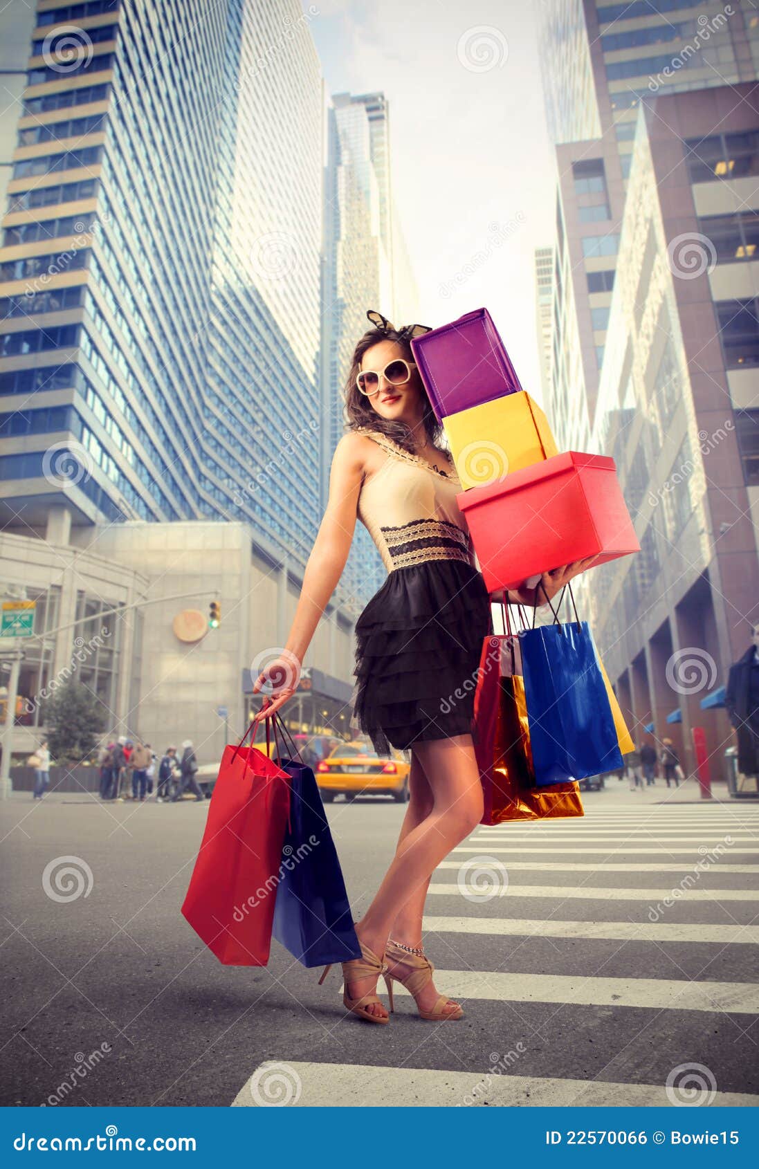 Shopaholic stock photo. Image of crosswalk, outdoor, market - 22570066