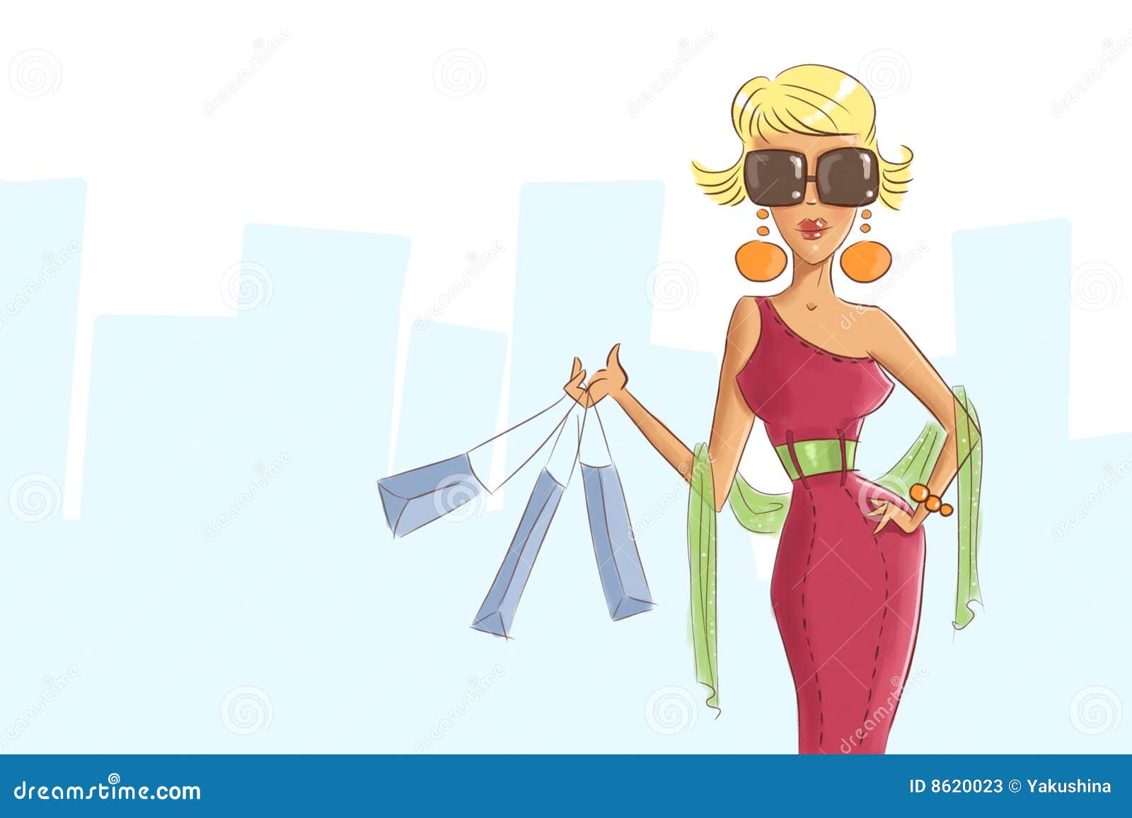 Shopaholic stock illustration. Illustration of buying - 8620023