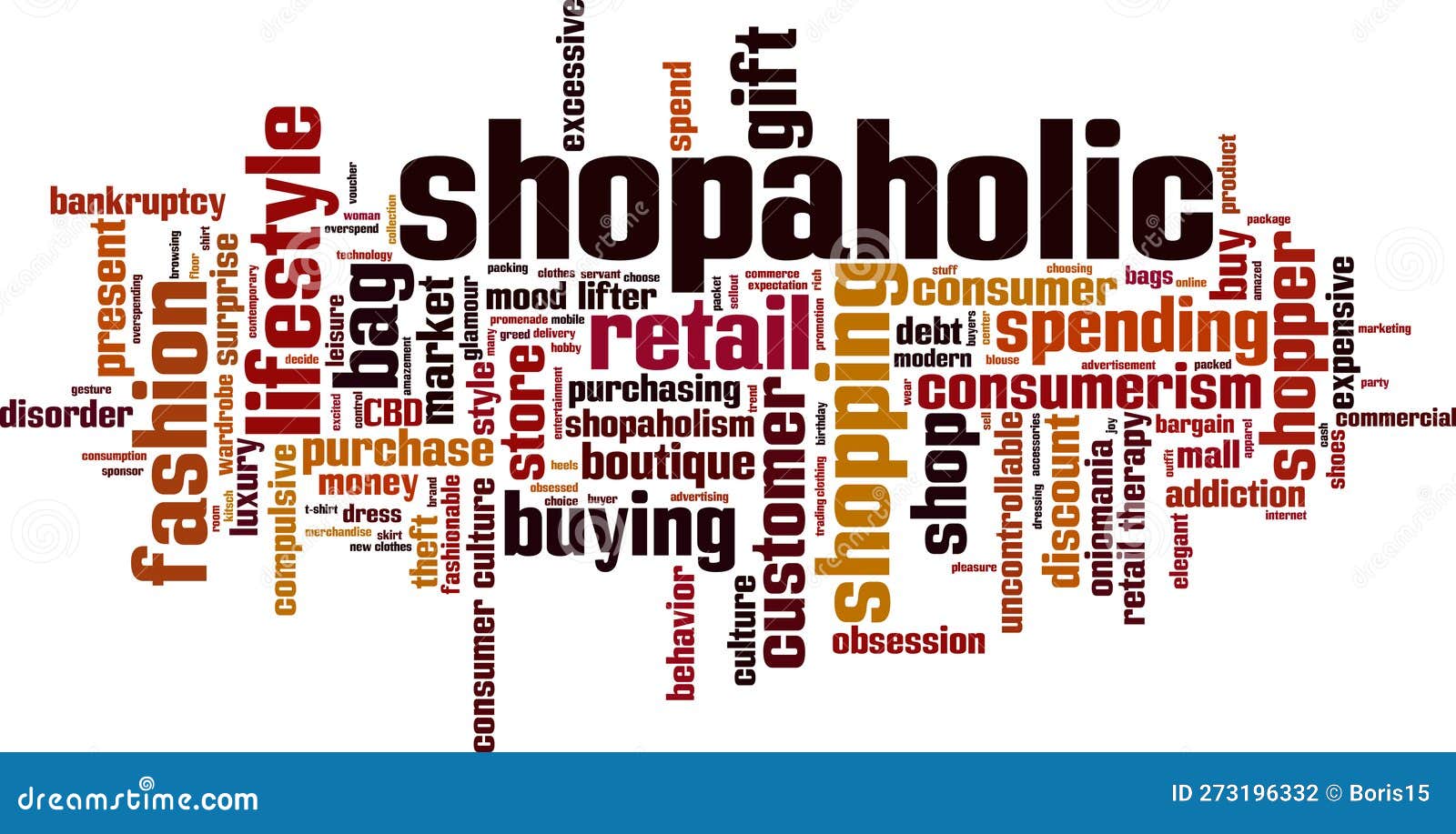 Shopaholic word cloud stock vector. Illustration of bankruptcy - 273196332