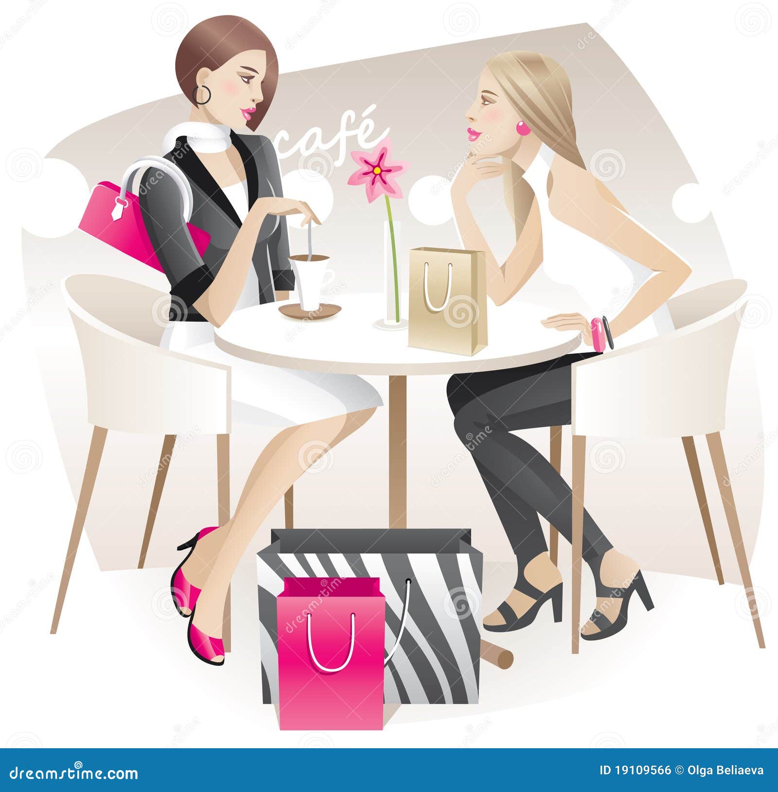 Shopaholics stock vector. Illustration of pretty, shop - 19109566