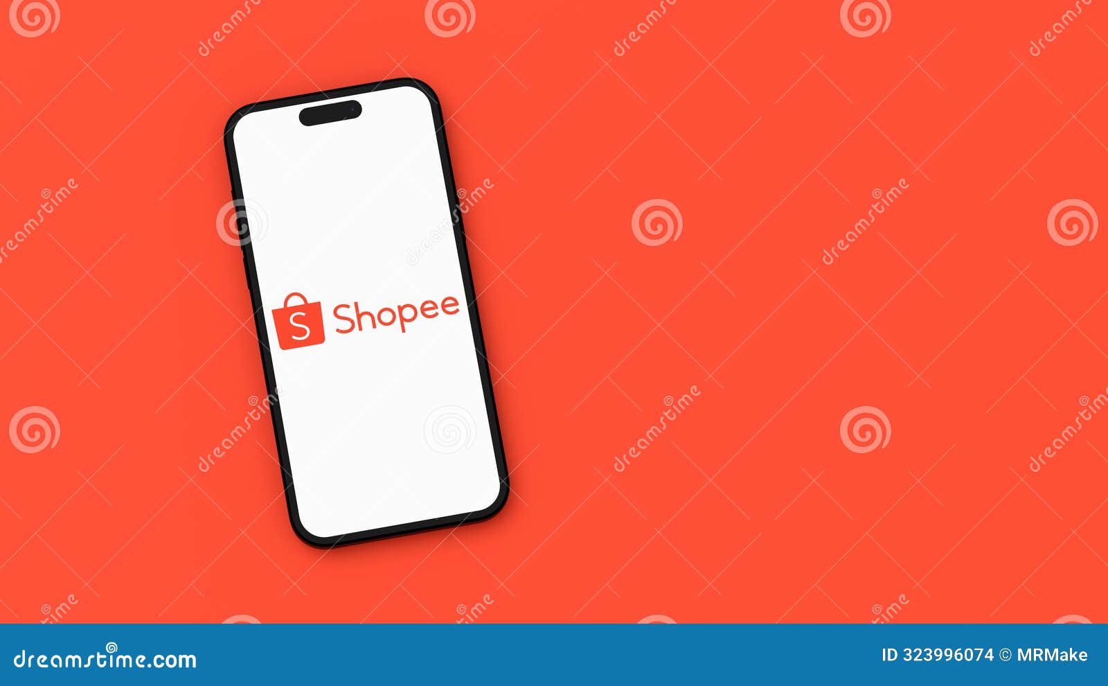 Shopee Logo on Mobile Phone Screen on Orange Editorial Stock Image ...