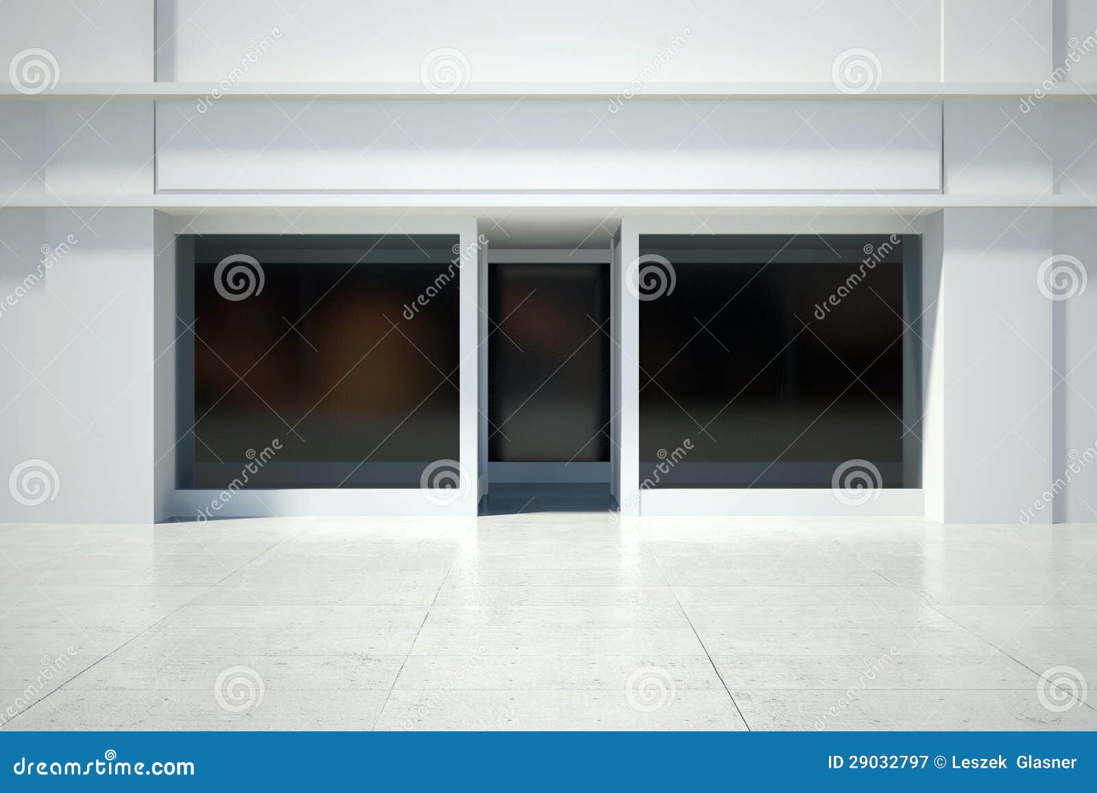 Shopfront Window in Modern Building Stock Illustration - Illustration ...