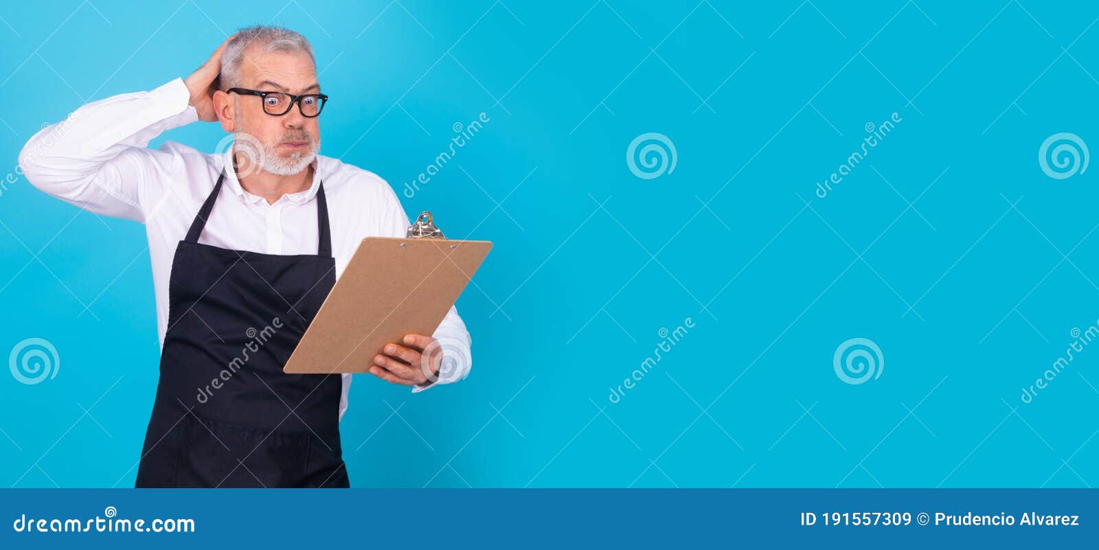 Shopkeeper with Documents Isolated Stock Image - Image of admiration ...