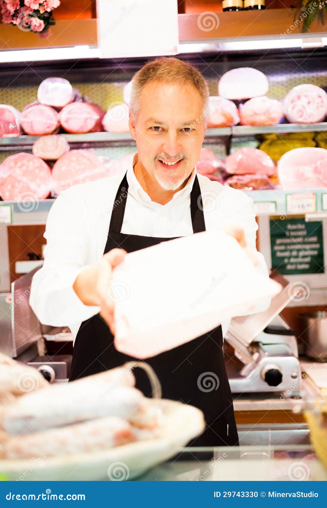 Shopkeeper Serving a Customer Stock Photo - Image of clerk, people ...