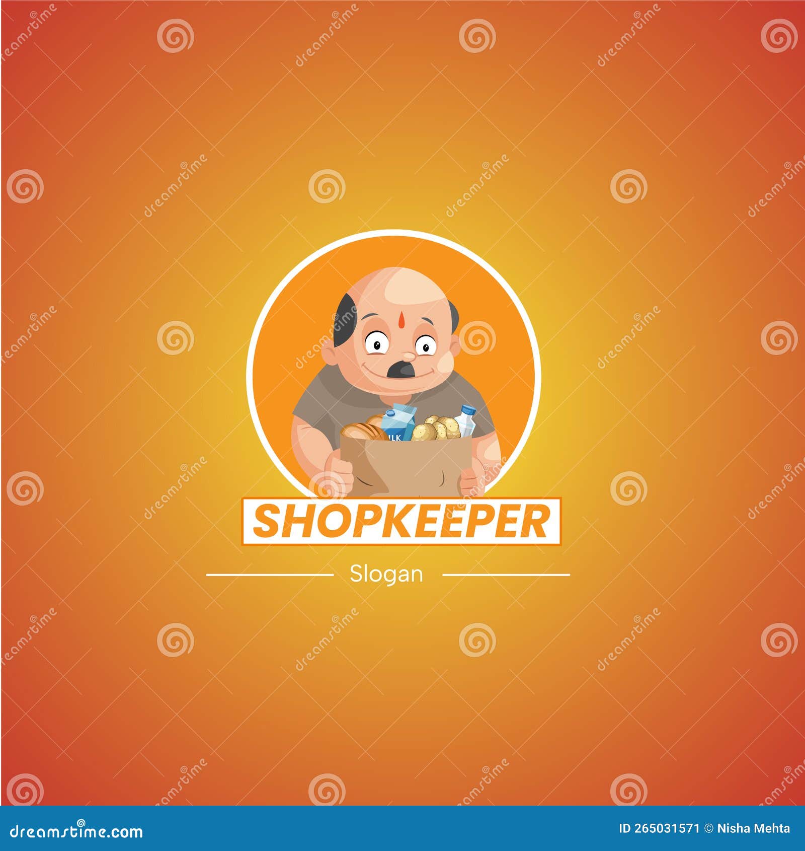Shopkeeper Vector Mascot Logo Stock Vector - Illustration of brand ...