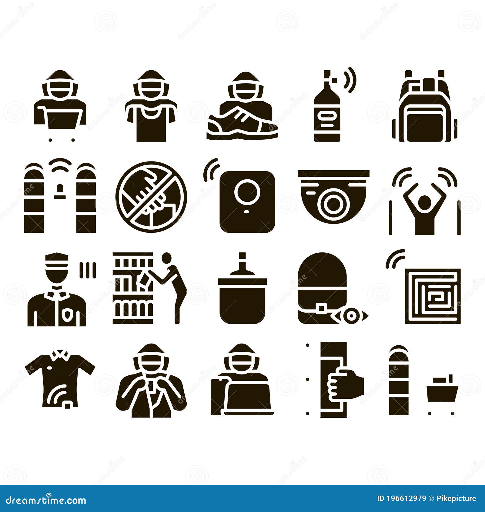 Shoplifting Collection Elements Icons Set Vector Stock Vector ...