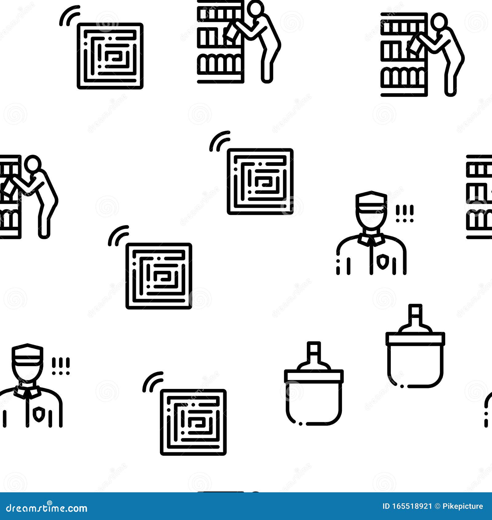 Shoplifting Seamless Pattern Vector Stock Vector - Illustration of ...