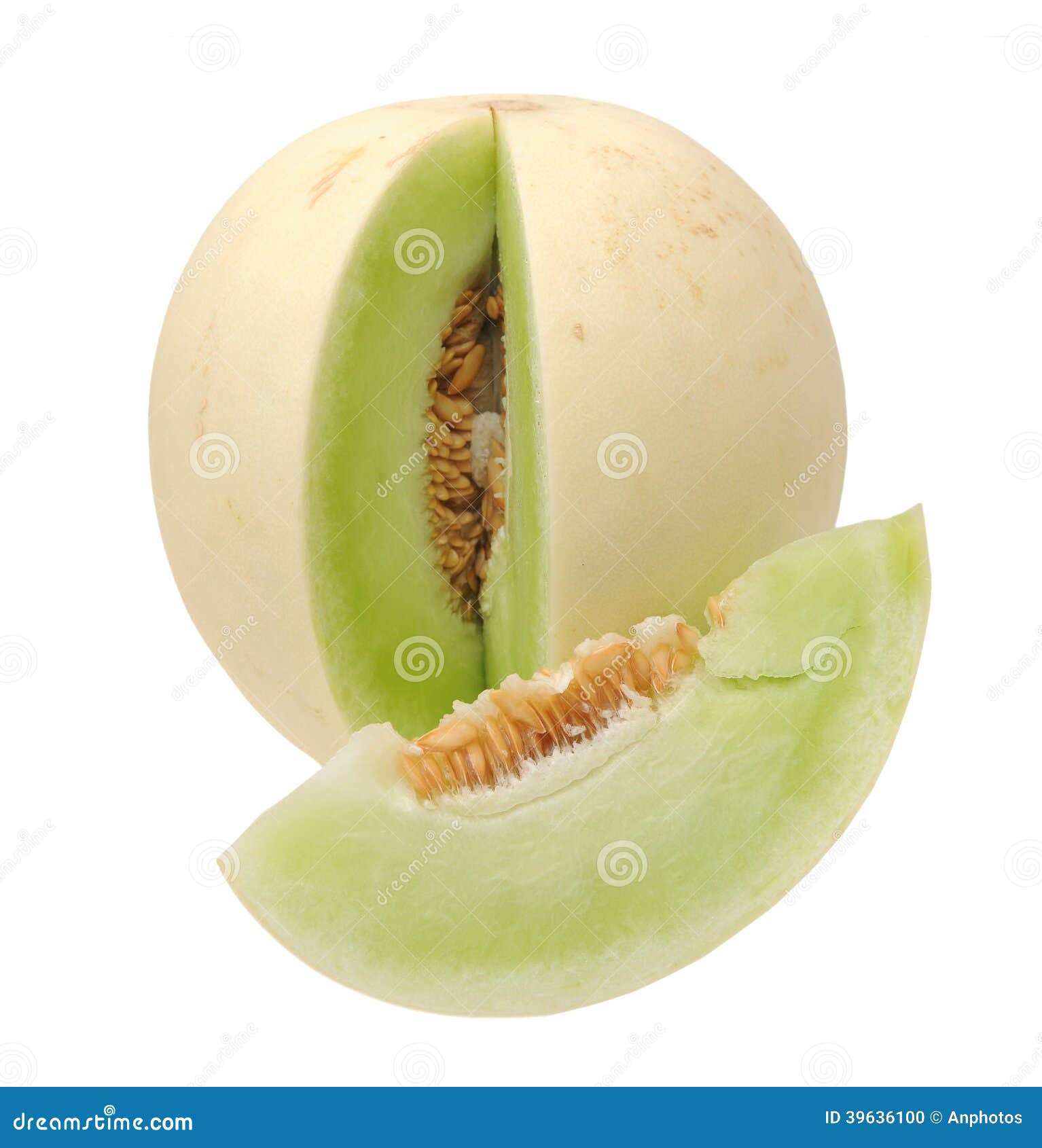 Shopped green melon stock photo. Image of dessert, chop - 39636100
