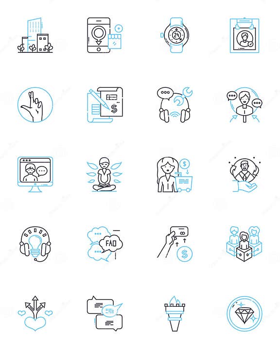 Shopper Affinity Linear Icons Set. Loyalty, Preference, Attachment, Devotion, Dedication ...