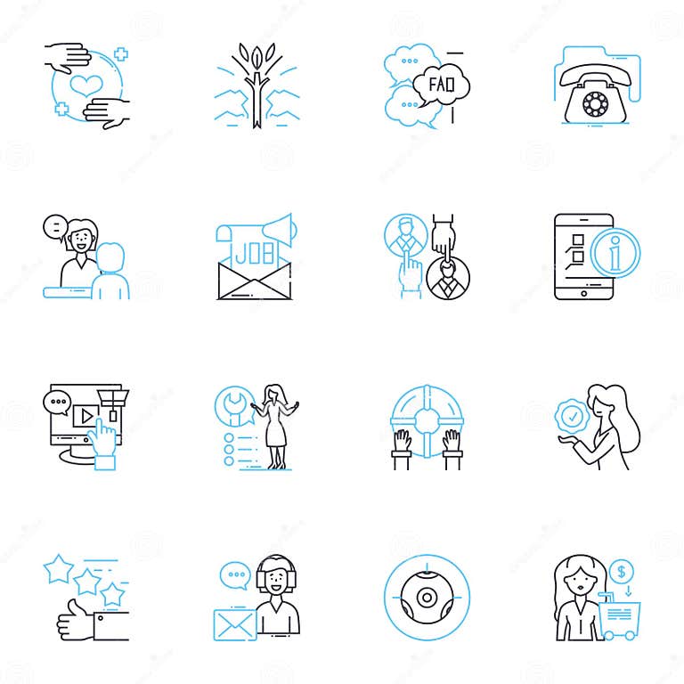 Shopper Affinity Linear Icons Set. Loyalty, Preference, Attachment ...