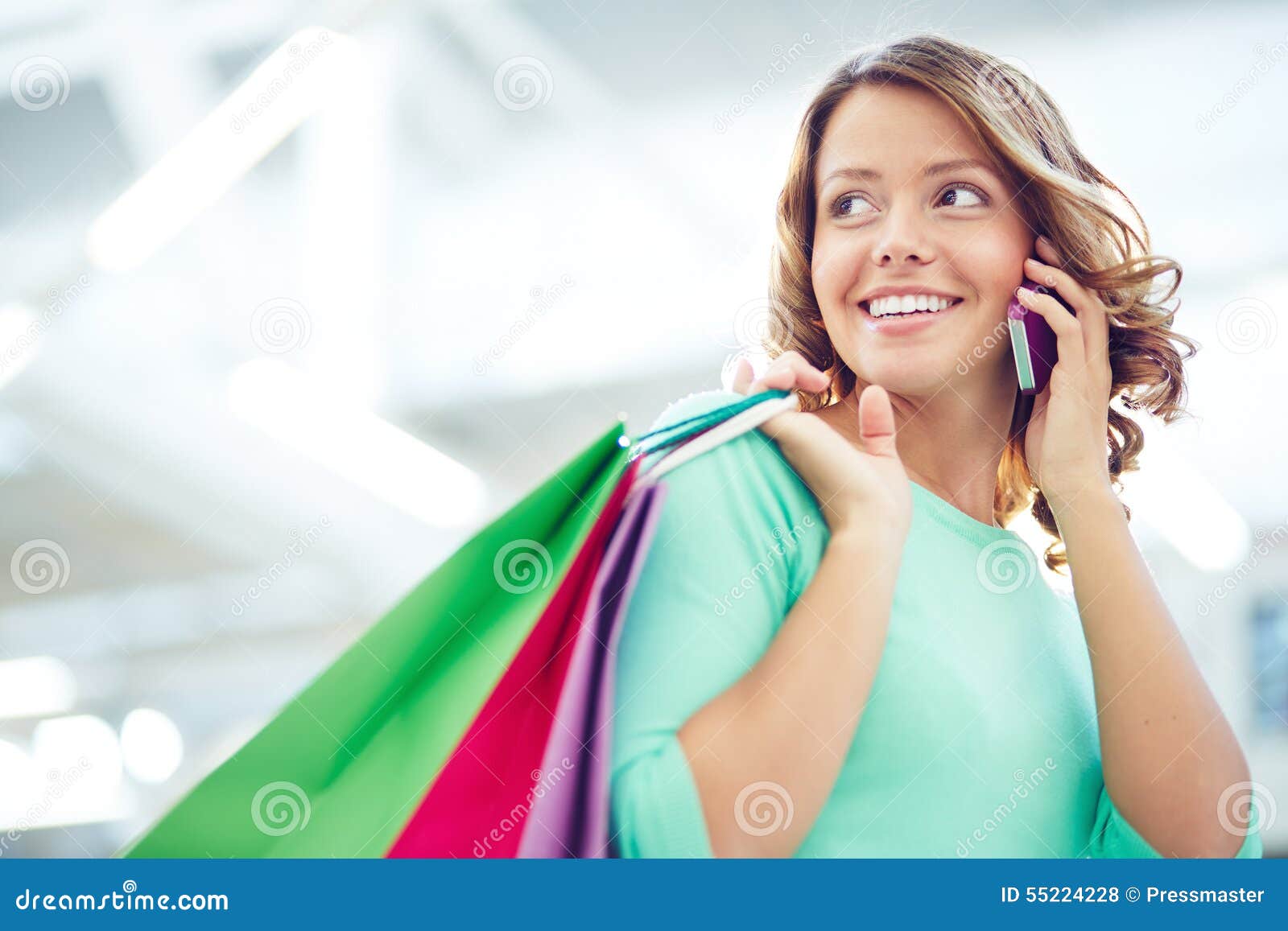 Shopper calling stock photo. Image of caucasian, happy - 55224228