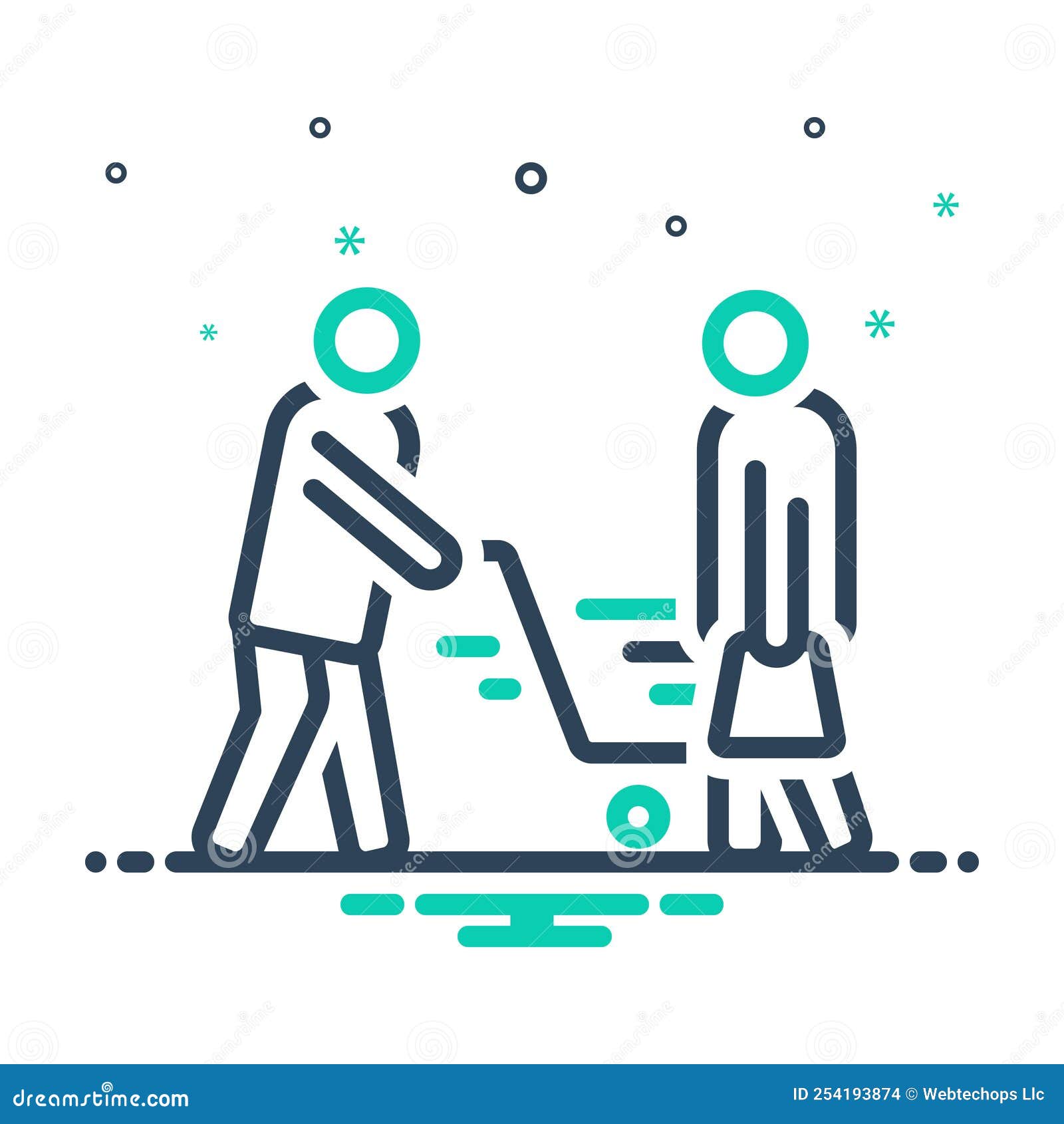 Mix Icon for Shoppers, Shopkeeper and Chandler Stock Illustration ...