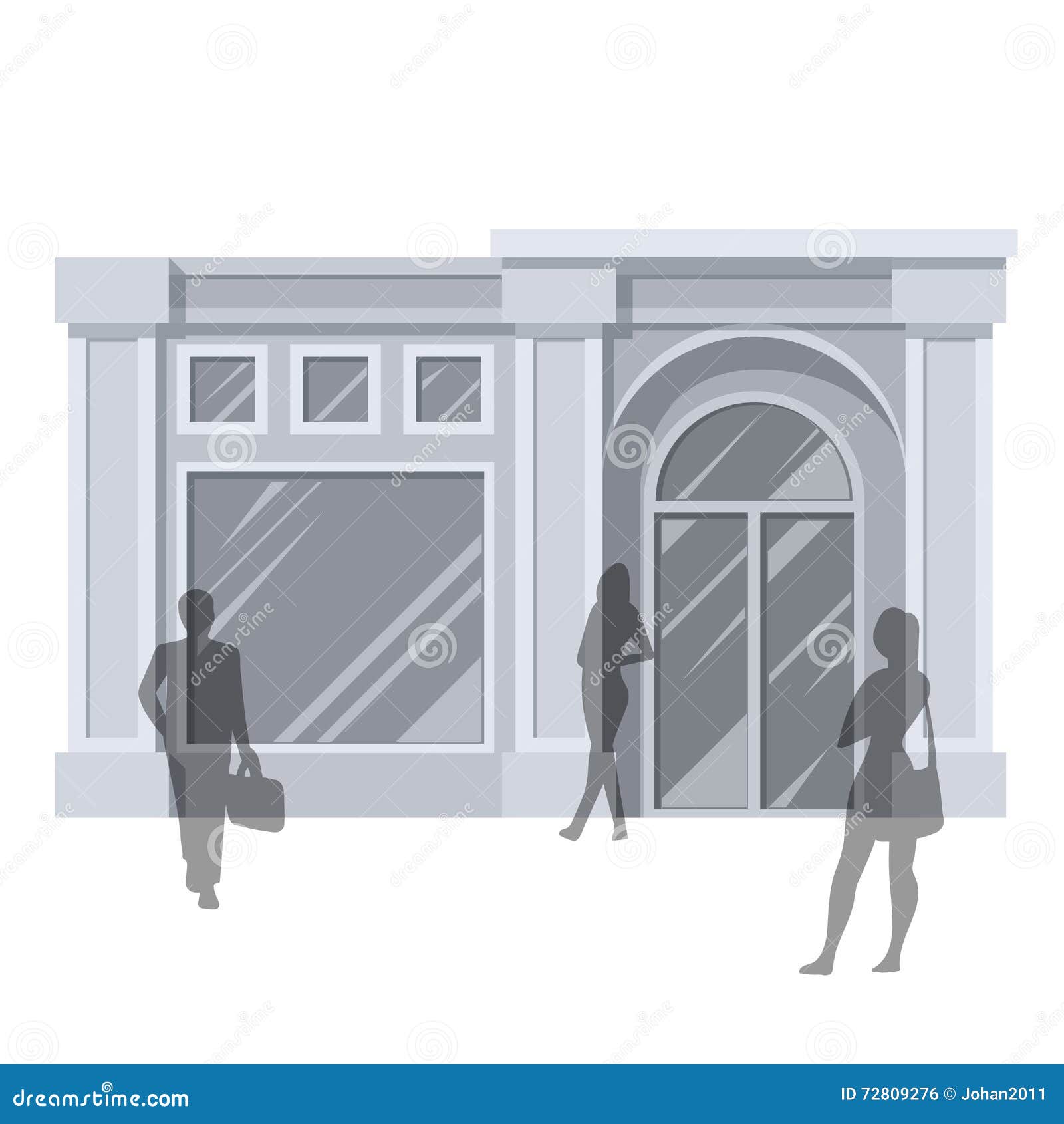Shoppers outside store stock vector. Illustration of storefront - 72809276
