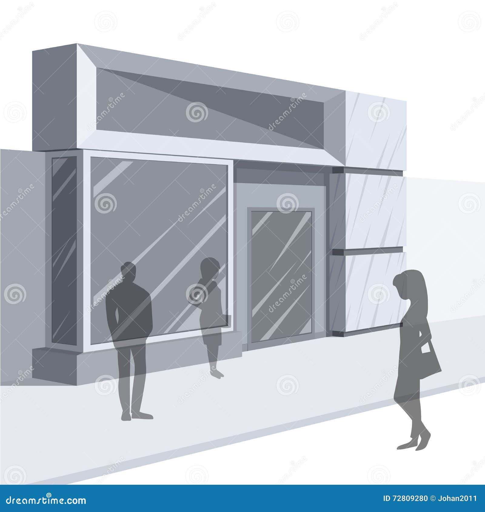 Shoppers Outside Storefront Stock Vector - Illustration of store, shop ...