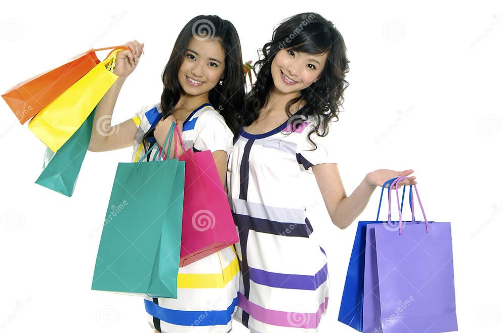 Shopping stock image. Image of joyful, asian, buying, pack - 5403385