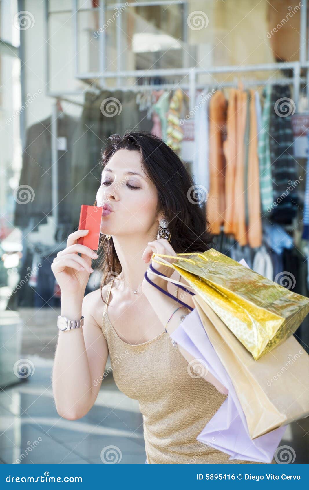 Shopping stock photo. Image of hair, customer, enjoyment - 5895416