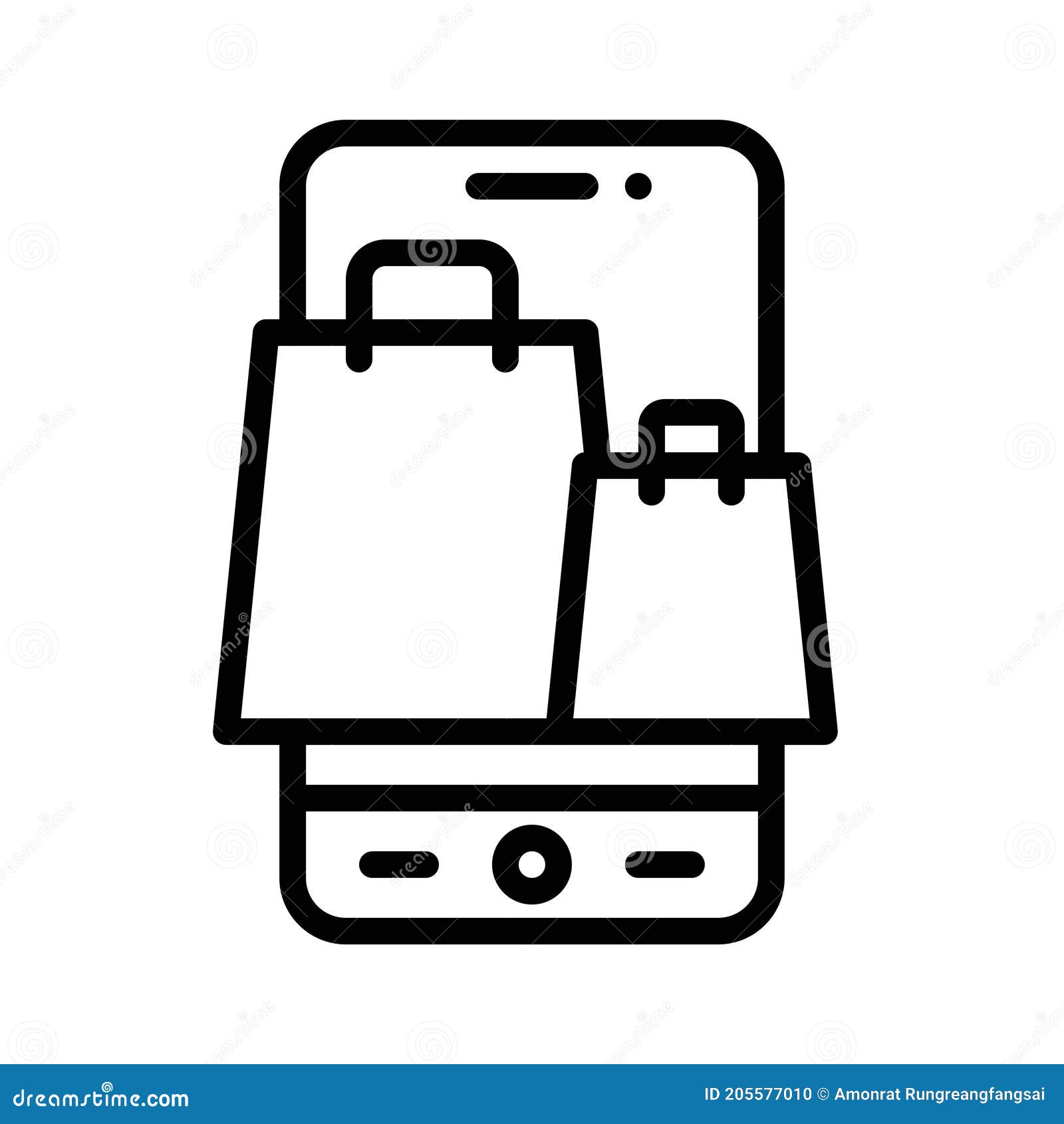 Shopping App Icon, Mobile Application Vector Illustration Stock Vector ...