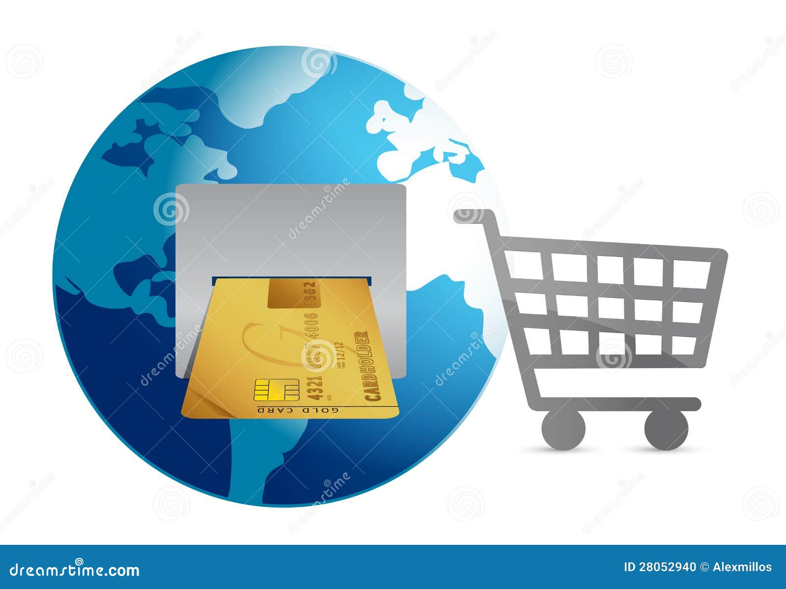 Shopping Around the World Concept Stock Illustration - Illustration of ...
