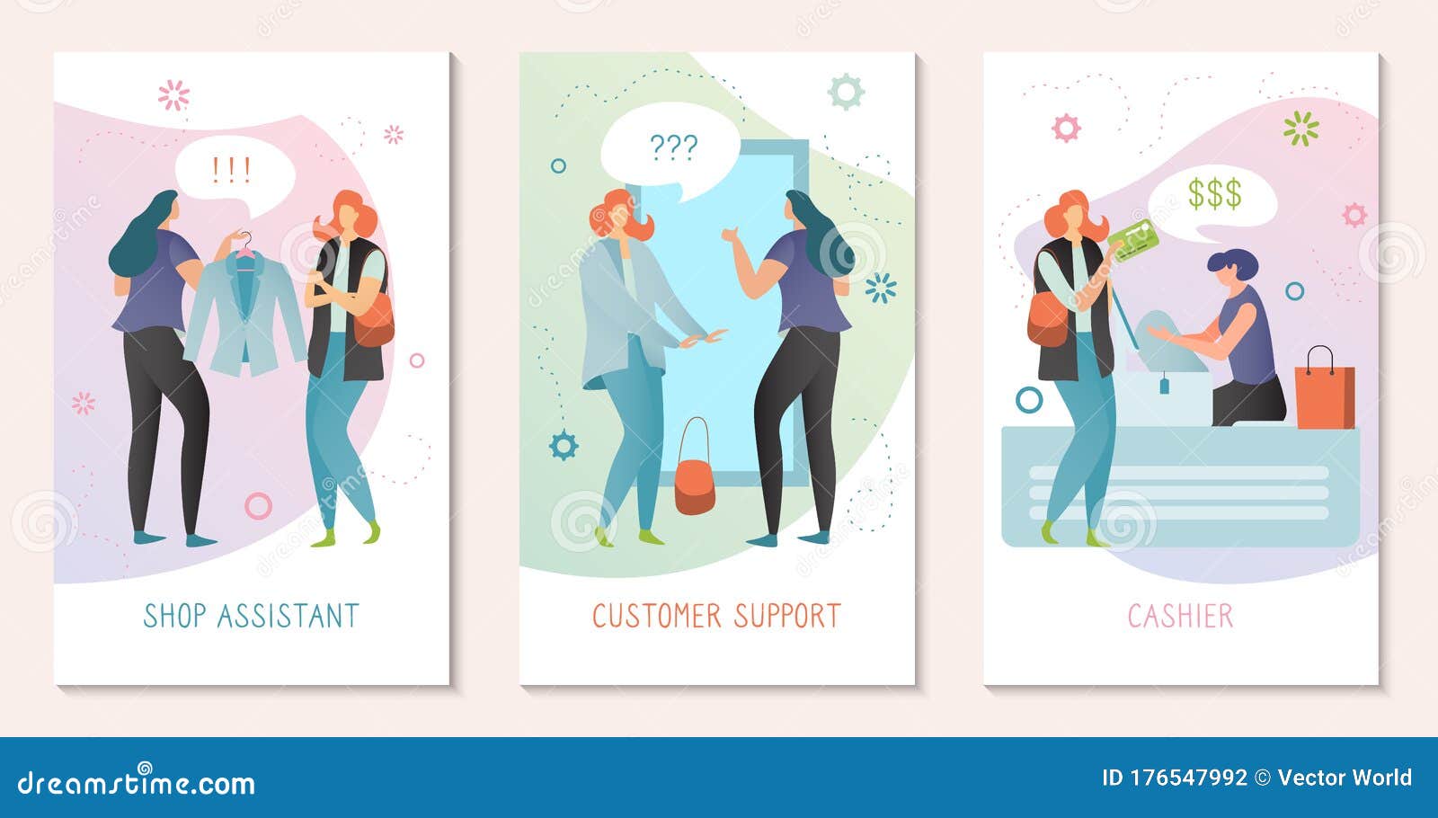 Shopping Assistant Concept Woman Customer Support People In Fashion