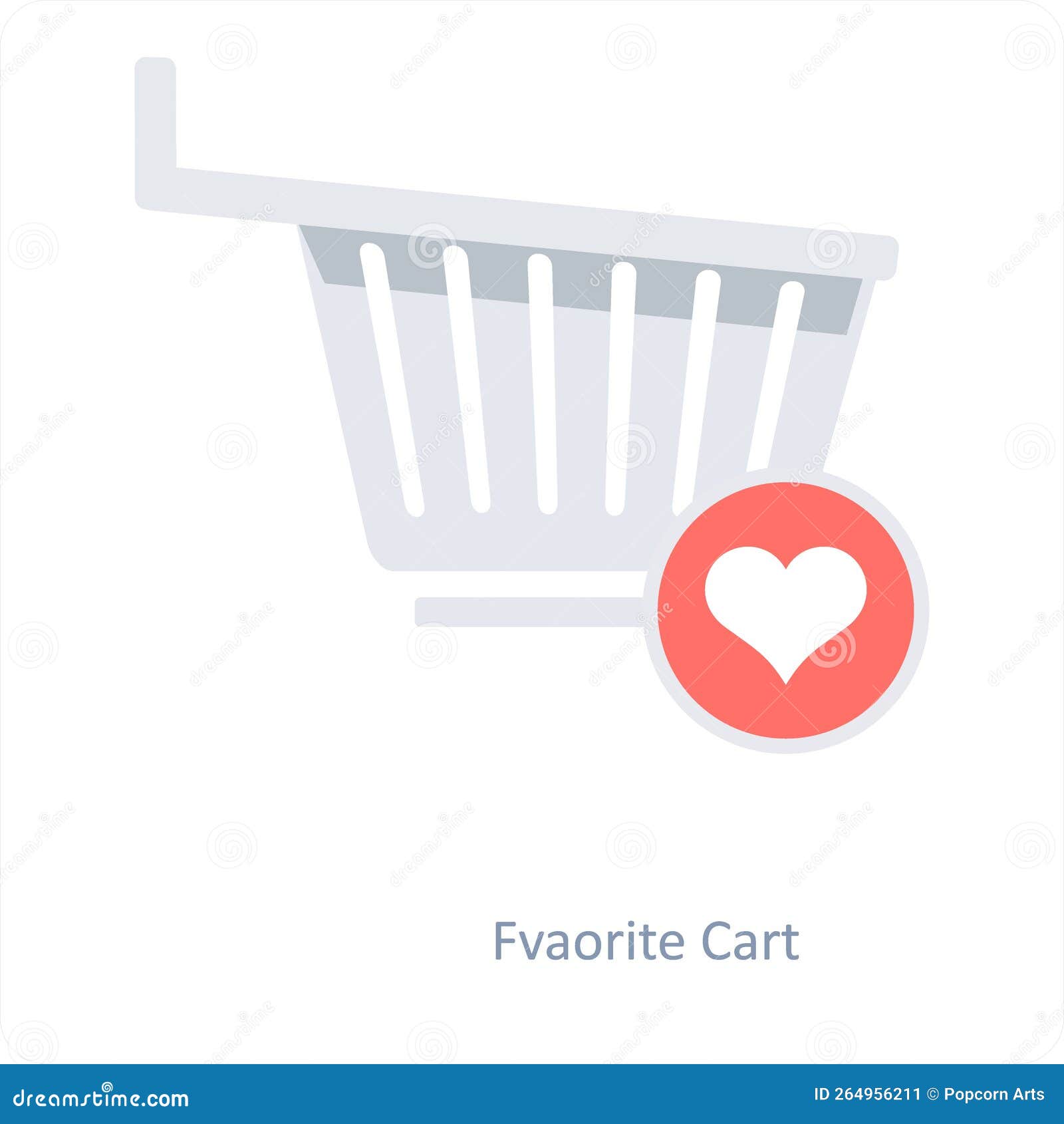 Favorite Cart stock vector. Illustration of vector, cart - 264956211