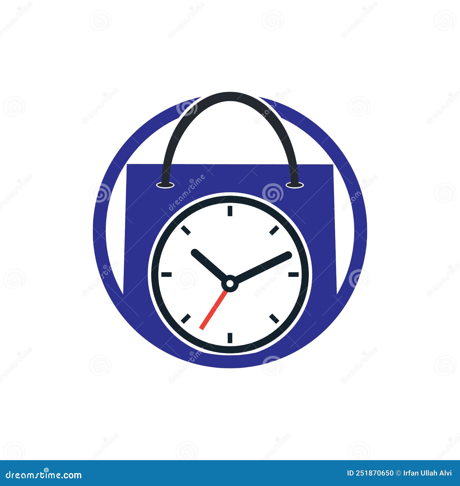 Shopping Time Vector Logo Design Template. Stock Vector - Illustration ...