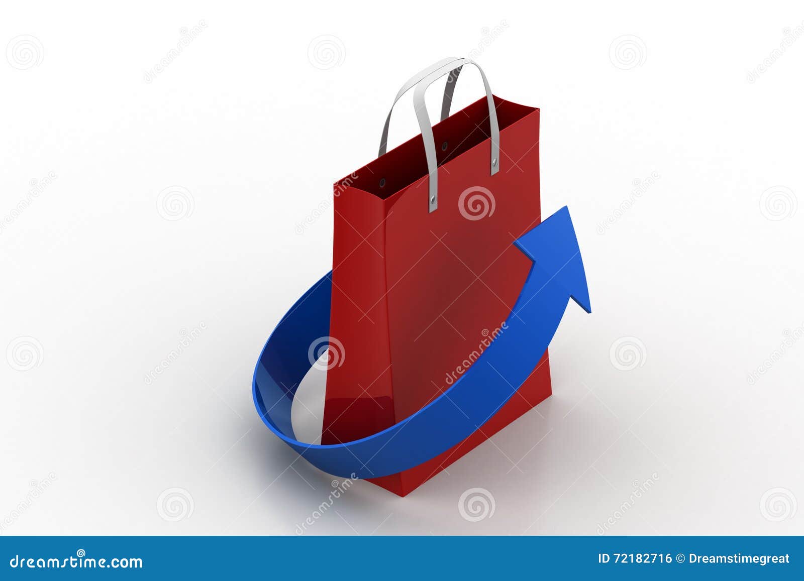 Shopping bag with arrow stock illustration. Illustration of pure - 72182716
