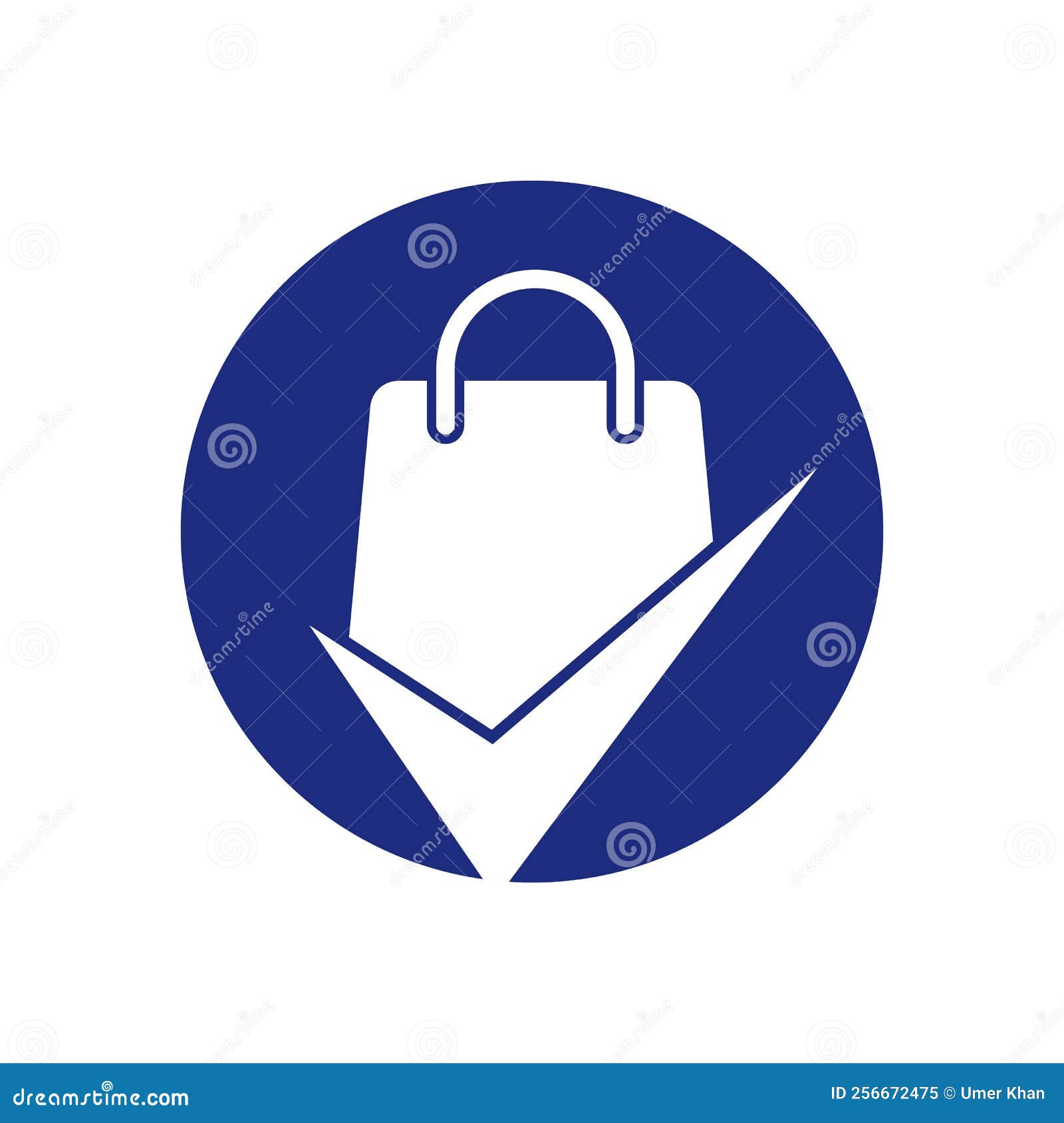 Shopping Bag Check Logo Icon. Stock Vector - Illustration of concept ...